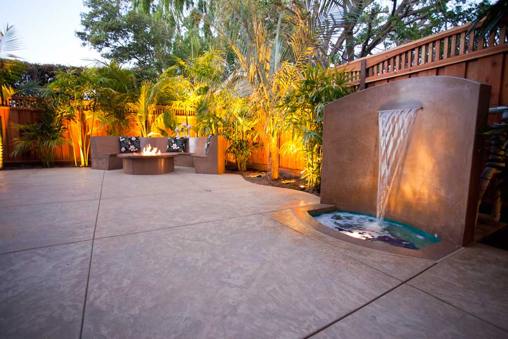 Concrete Backyard Waterfalls
